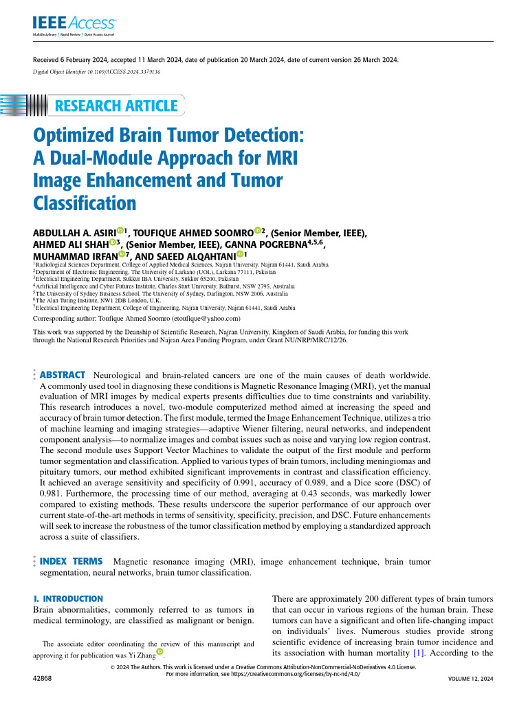 Optimized Brain Tumor Detection A Dual-Module Approach For MRI Image ...