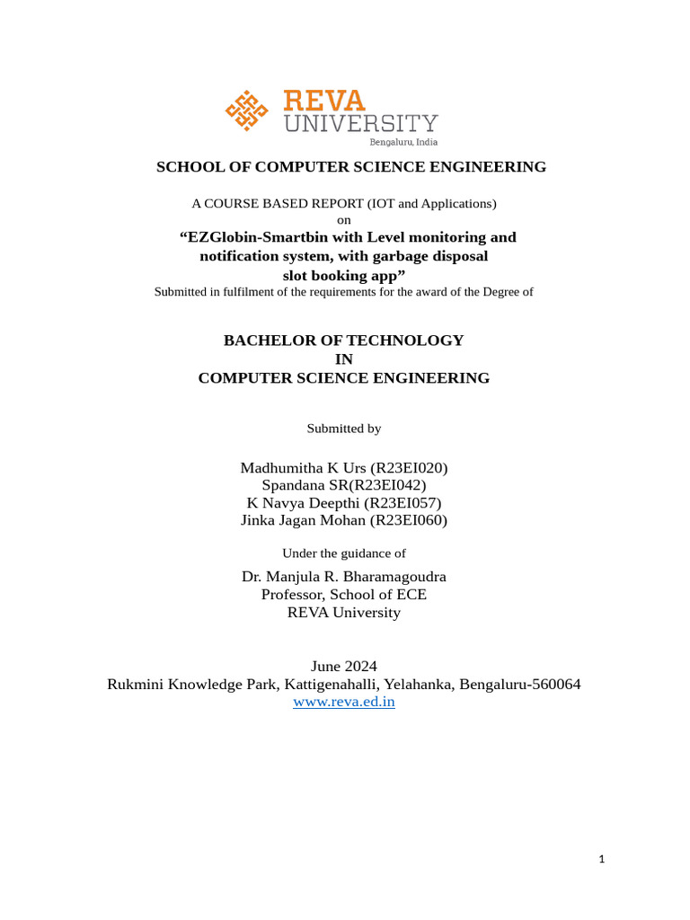 Team 10 Iot Project Report | PDF | Recycling | Waste Management