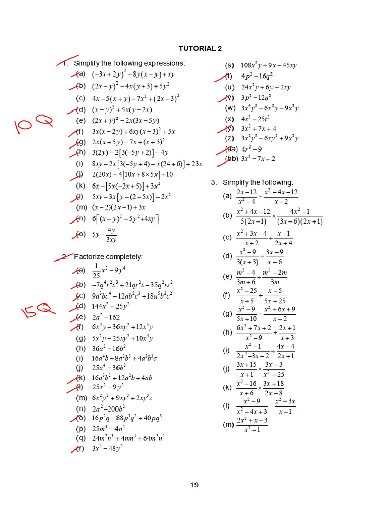 EXERCISES Expand, Factorization | PDF