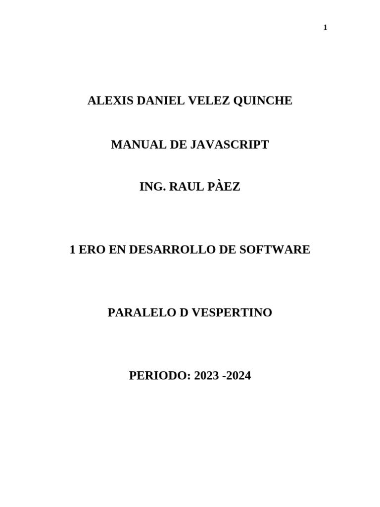 Manual de JavaScript: Variables y Operaciones | PDF | Cadena ...