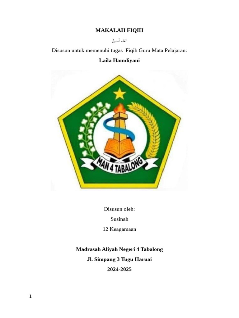 Makalah Fiqih Ijtihad Dan Madzhab | PDF