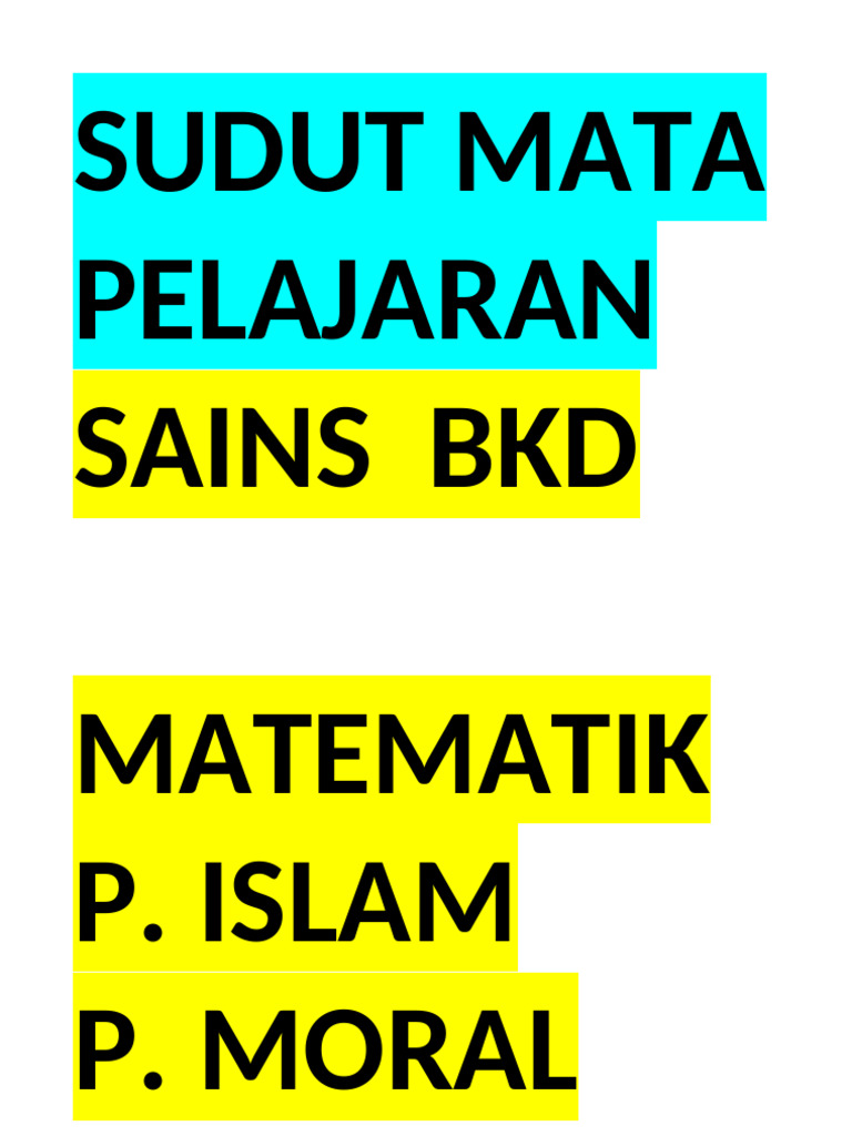 Sudut Mata Pelajaran | PDF