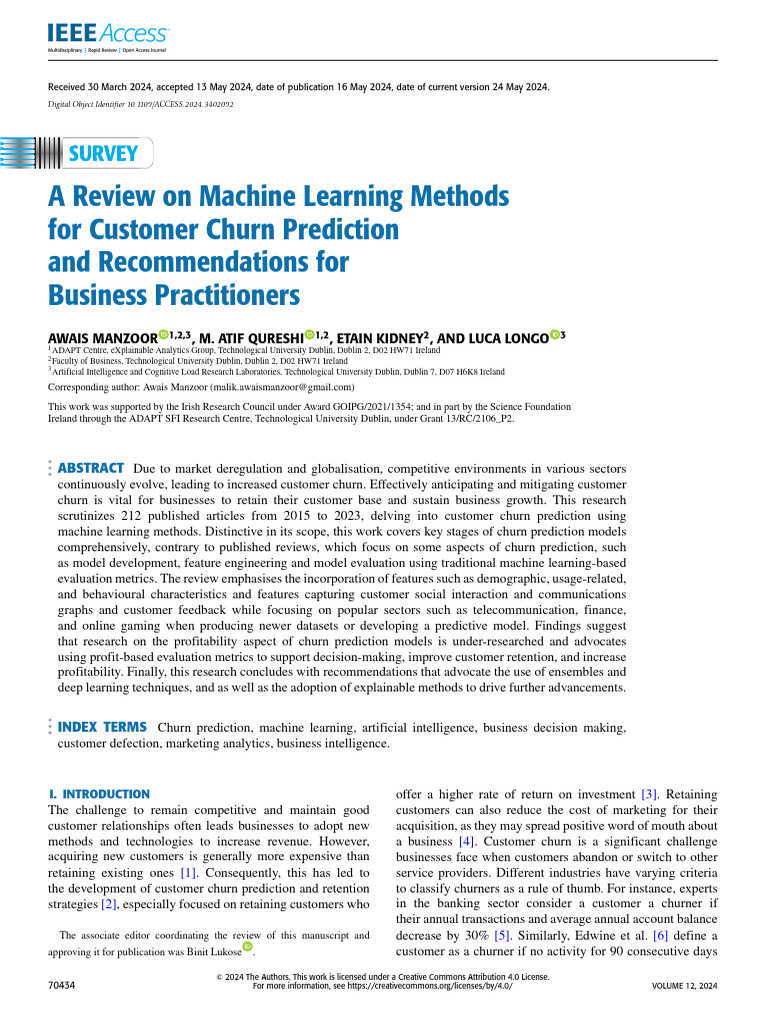 A Review On Machine Learning Methods For Customer Churn Prediction and ...