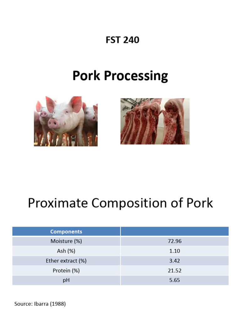 Pork Processing Lecture Handout | PDF | Curing (Food Preservation) | Ham