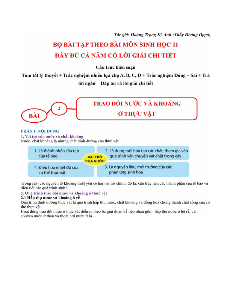 CT Moi Sinh 11 Bo Bai Tap Theo Bai Cau Truc Moi Cuc Hay Va Chi Tiet | PDF