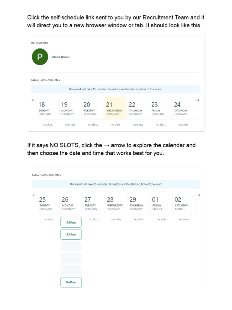 Guide To Scheduling Your Interview | PDF