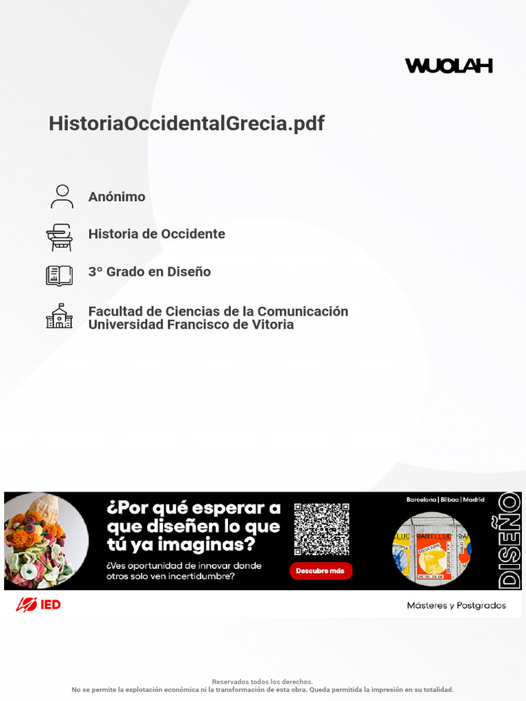 Wuolah Free HistoriaOccidentalGrecia | PDF | Alejandro el Grande | Aquiles