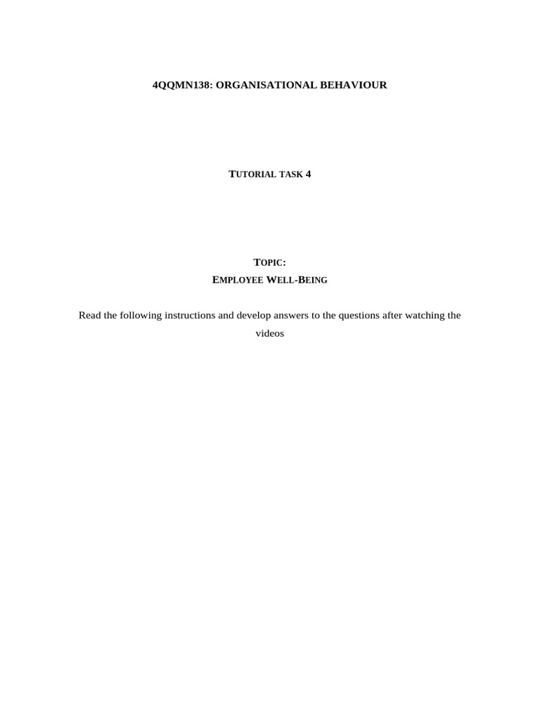 Employee Well-Being: Stress Case Study | PDF