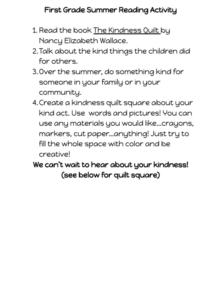 First Grade Summer Reading Activity 2 | PDF | Home & Garden | Art