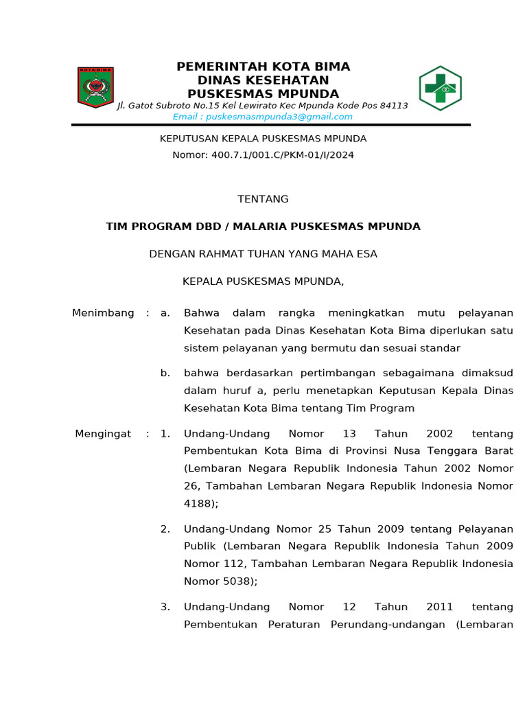 SK TB Paru - Inovasi | PDF | Pengelolaan Keuangan & Uang