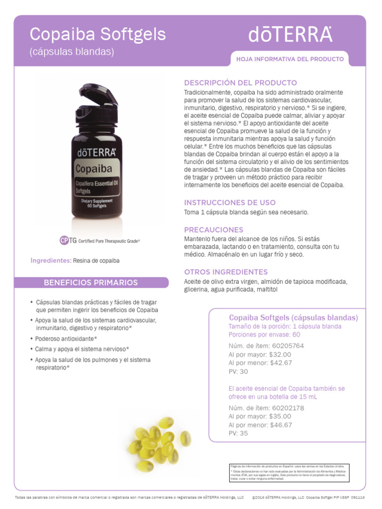Copaiba Softgels Pip | PDF | Petróleo