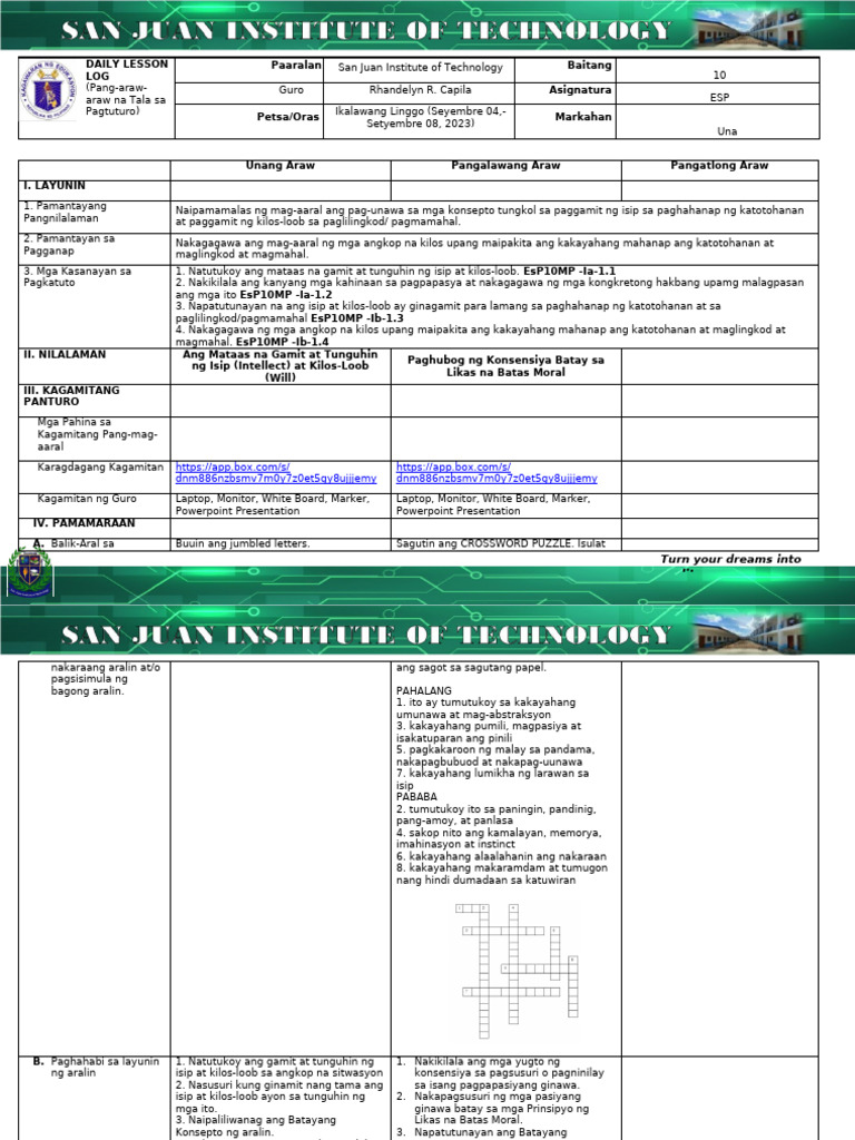 DLL Esp 10 Week 2 | PDF