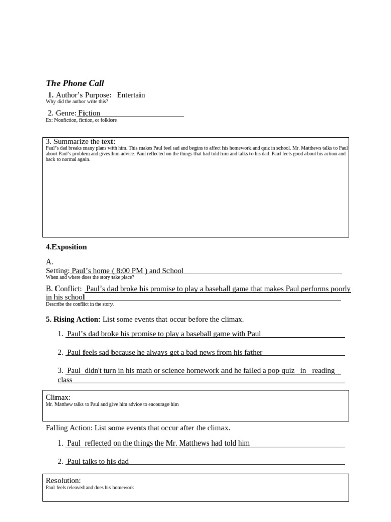 LM The Phone Call | PDF | Language Arts & Discipline | Wellness