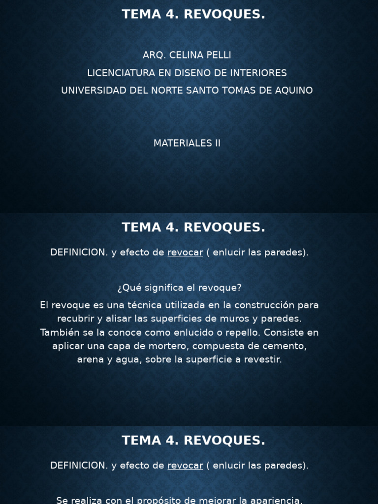 Tema 4 REVOQUES | PDF | Pintar | Lima (Material)