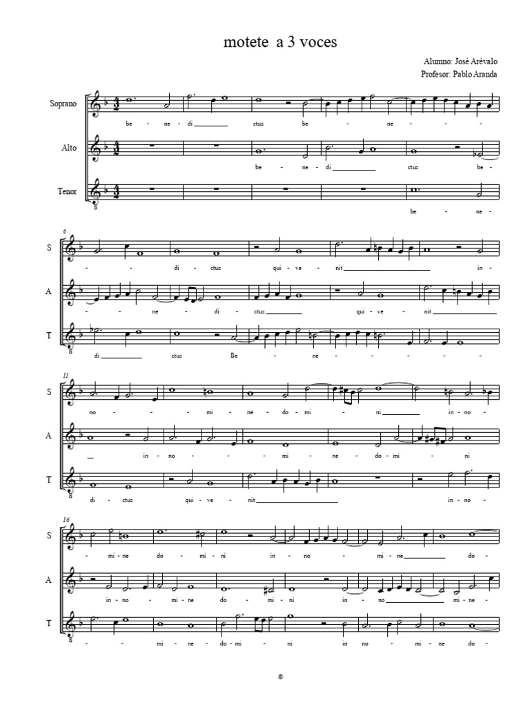 Motete 3 Voces | PDF