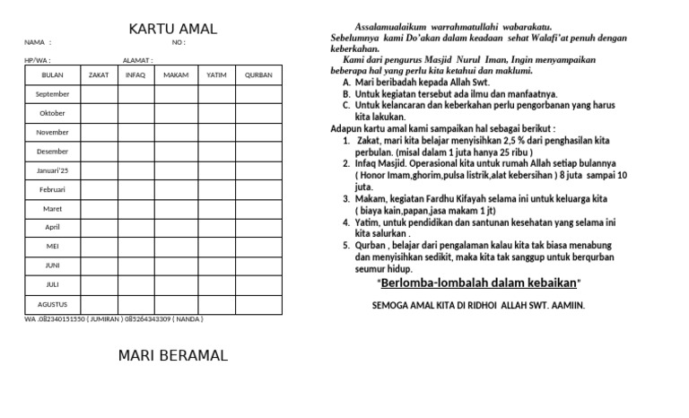 KARTU AMAl Lebar | PDF
