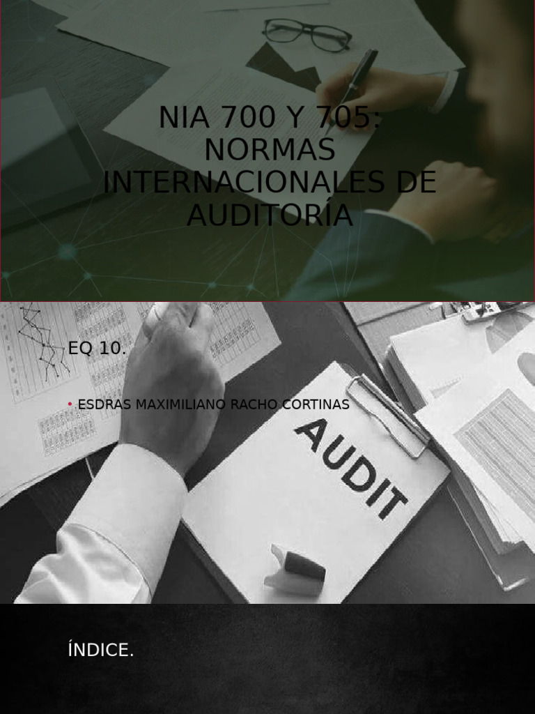 Nia 700 y 705 AUDITORIA | PDF | Contralor | Auditoría