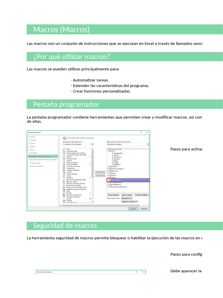 Macros | PDF | Macro (informática) | Botón (Computación)