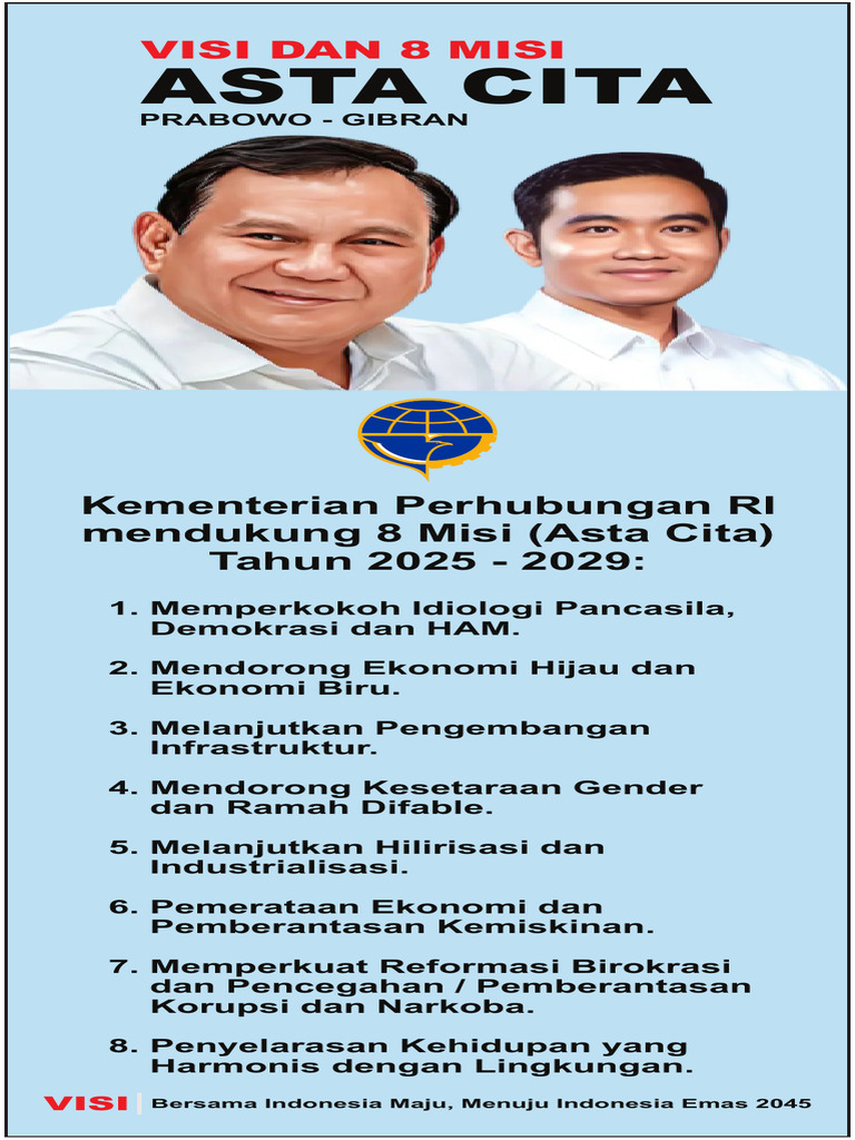 Fix - Visi Dan 8 Misi Prabowo - Gibran - Banner Ukuran 60 X 160 Cm-1 | PDF