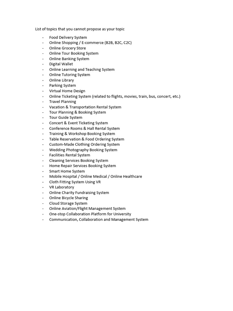 List of Topics (Exceptions) | PDF
