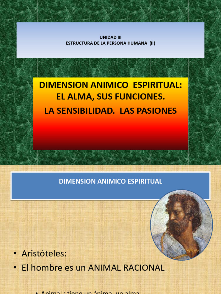 Dimensiones del Alma y Pasiones Humanas | PDF | Alma | Sentidos