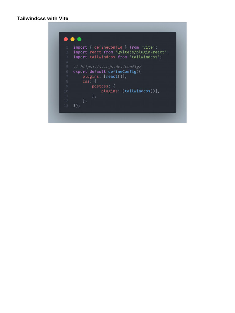 Tailwindcss With Vite | PDF