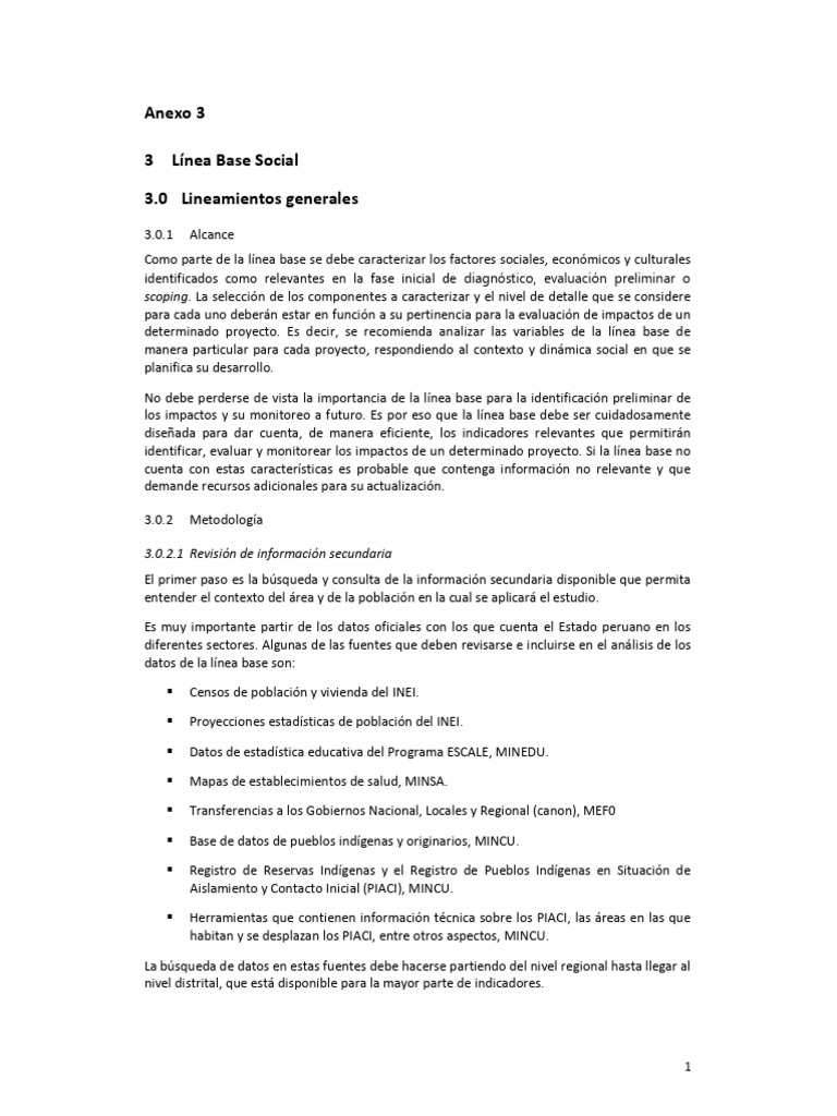 Línea Base Social: Metodología y Alcance | PDF | Muestreo (Estadísticas ...