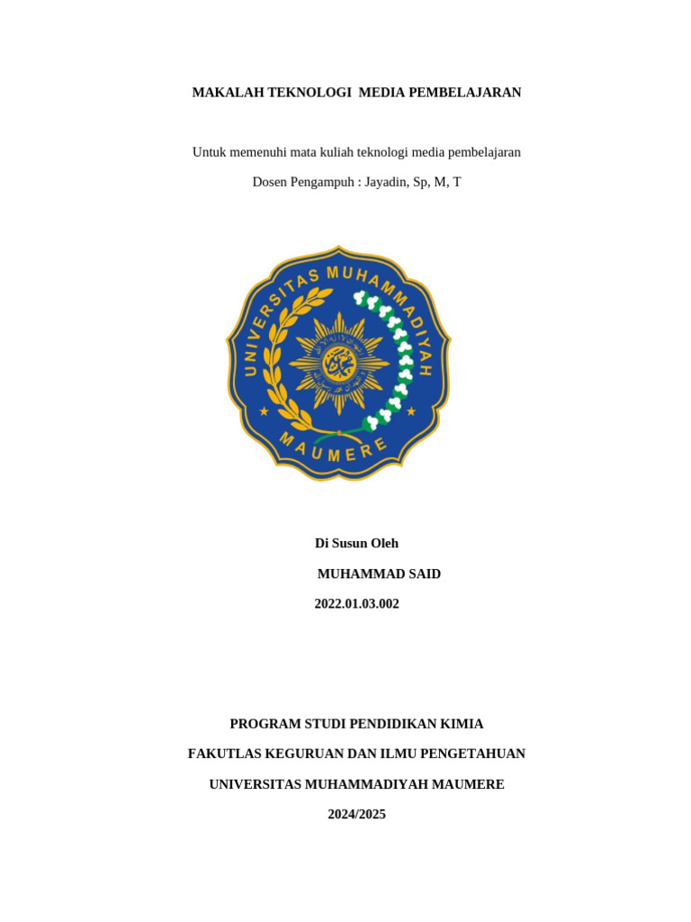 Tugas Teknologi Media Pembelajaran Said | PDF | Ilmu Sosial | Seni