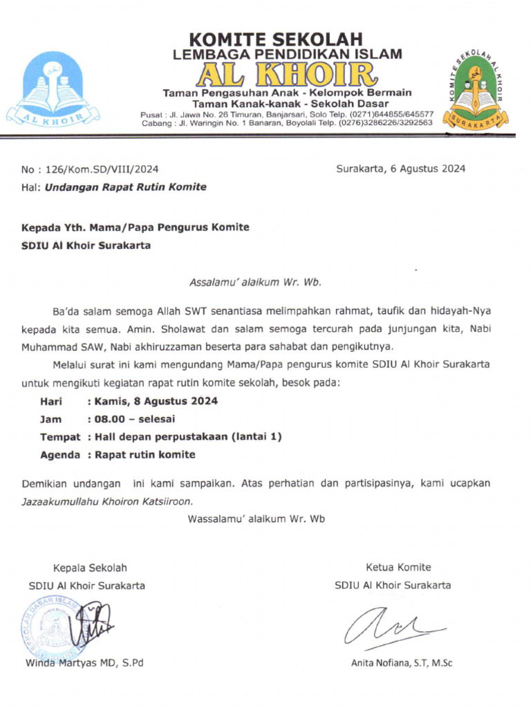 Rapat Komite 8 Agt | PDF