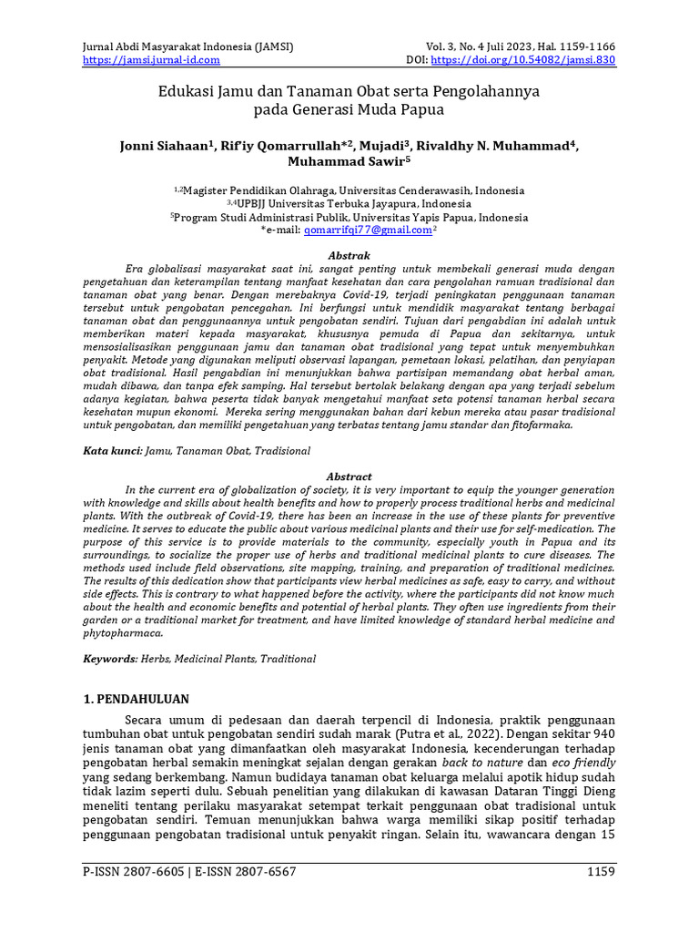 Jamsi 423 Id830 Siahaan 1159 1166 | PDF