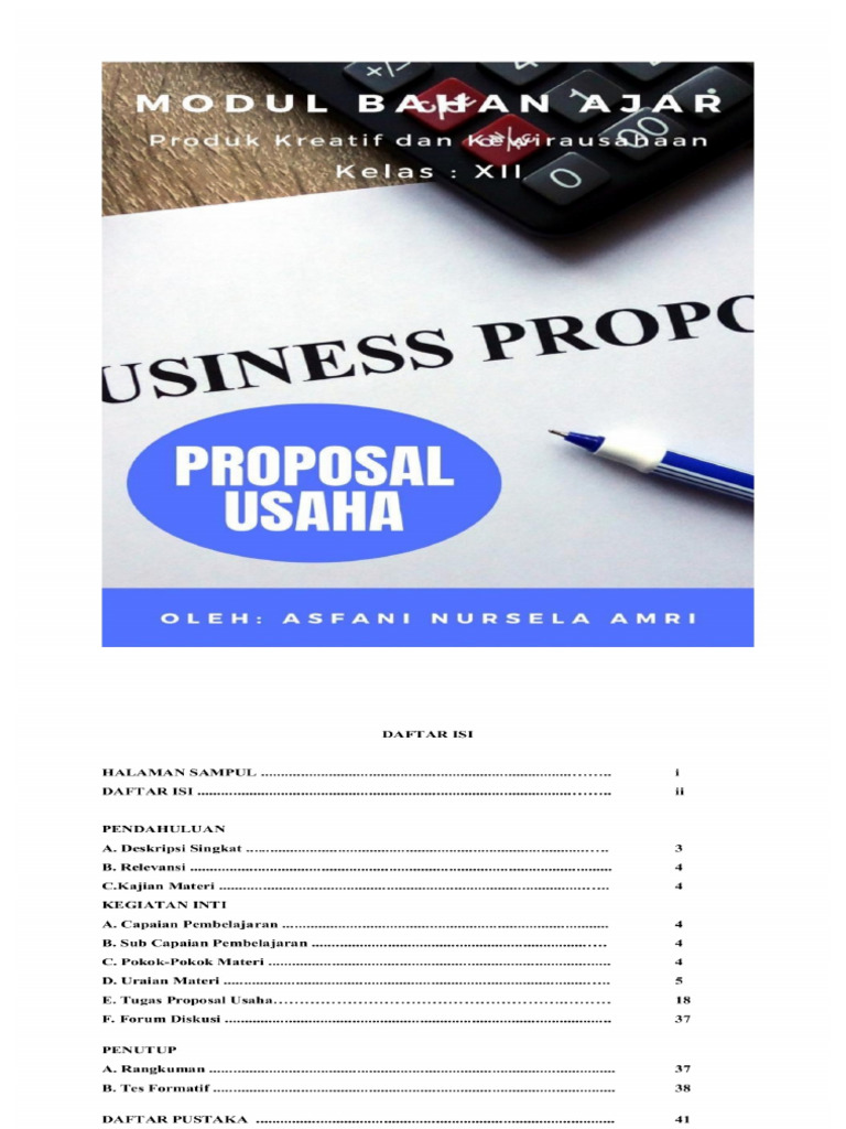 MODUL PROPOSAL USAHA | PDF