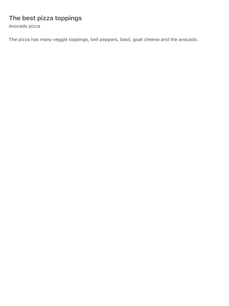 The Best Pizza Toppings | PDF