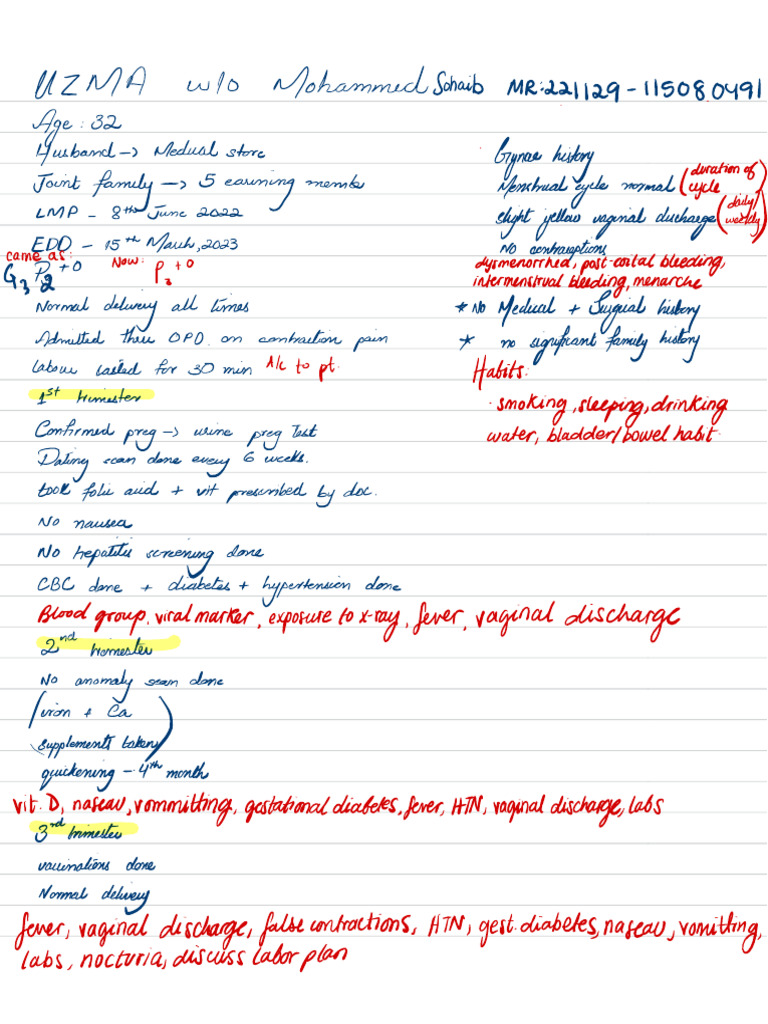 Gynae History Corrections | PDF | Nausea | Causes Of Death