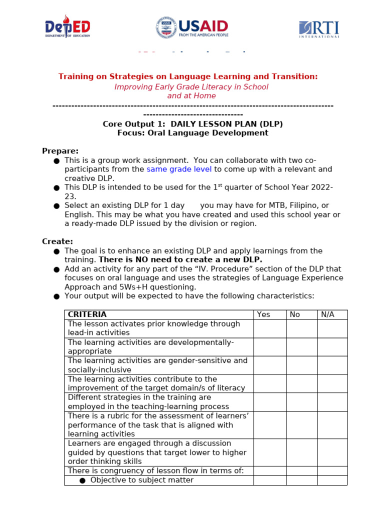 Daily Lesson Plan | PDF