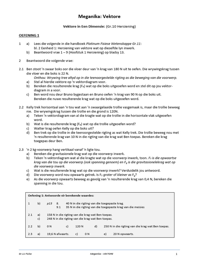 Vektore Notas en Oefeninge | PDF