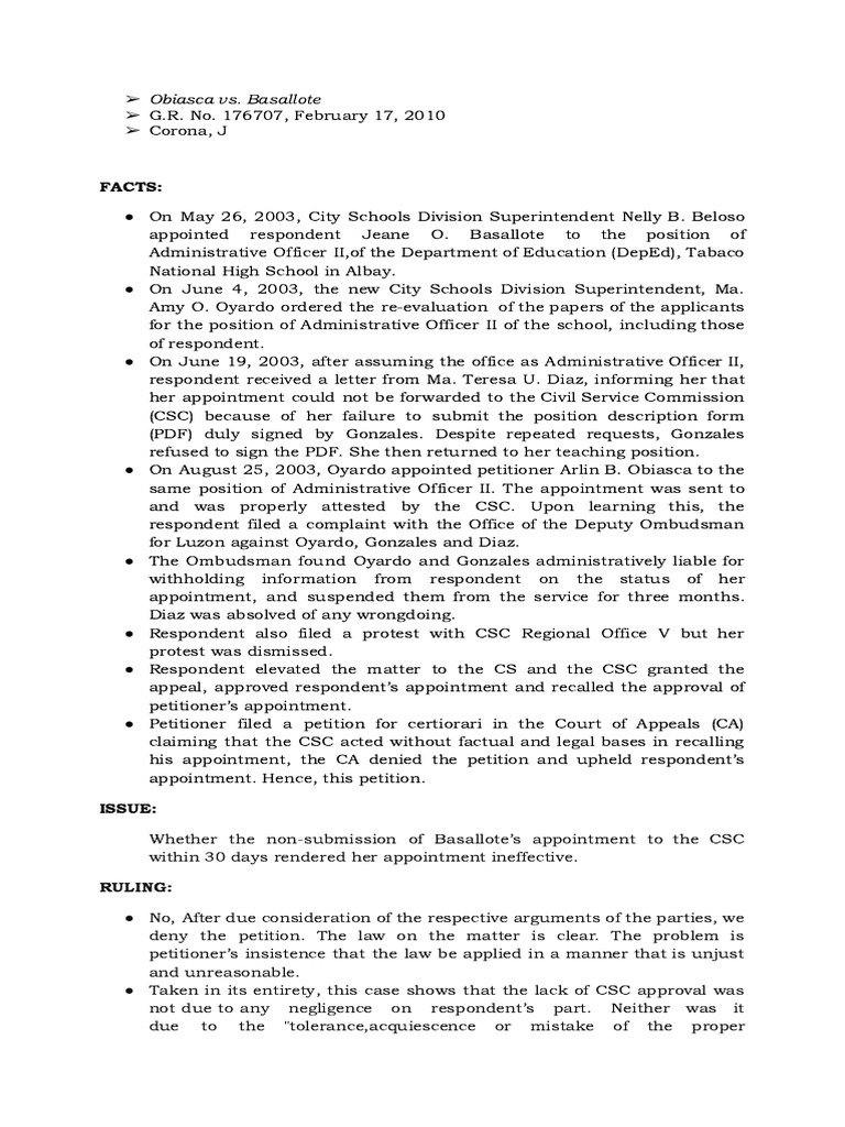 Case Digest-Statcon (Obiasca-Dls-Au) | PDF | Equal Protection Clause ...