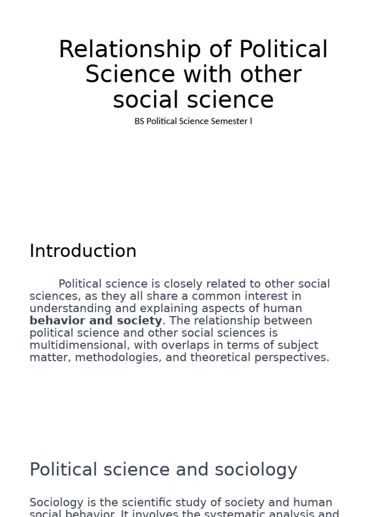 Relationship of Political Science | PDF | Psychology | Political Science