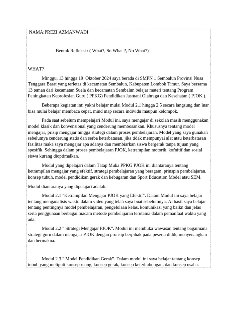 Bentuk Refleksi 2.1 | PDF
