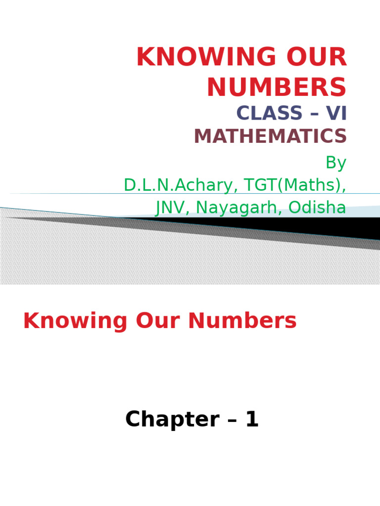 Understanding Numbers for Class VI | PDF | Numbers | Mathematical Notation
