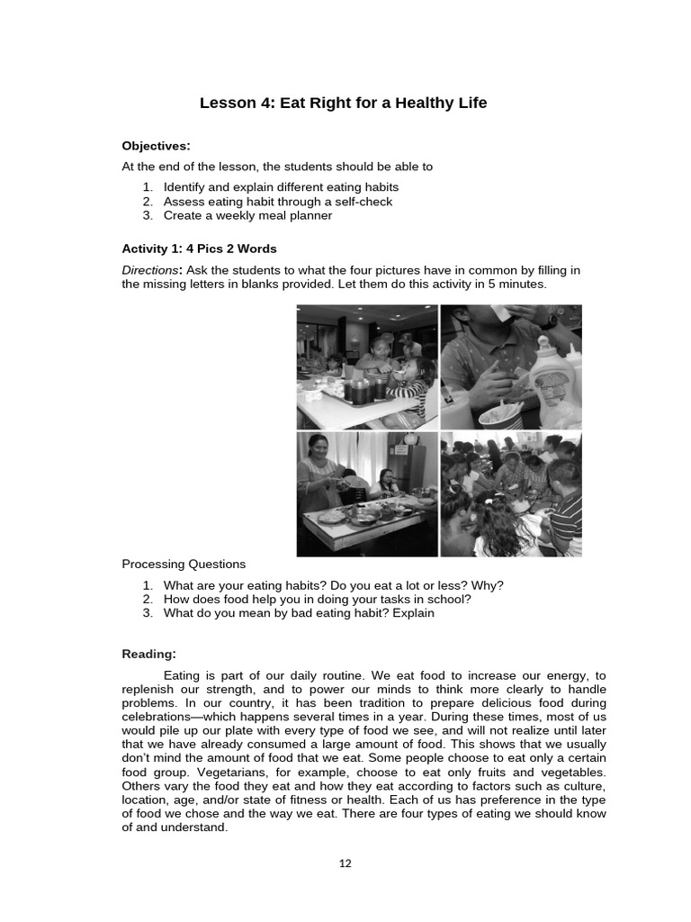 Healthy Eating Habits for Students | PDF | Eating | Obesity