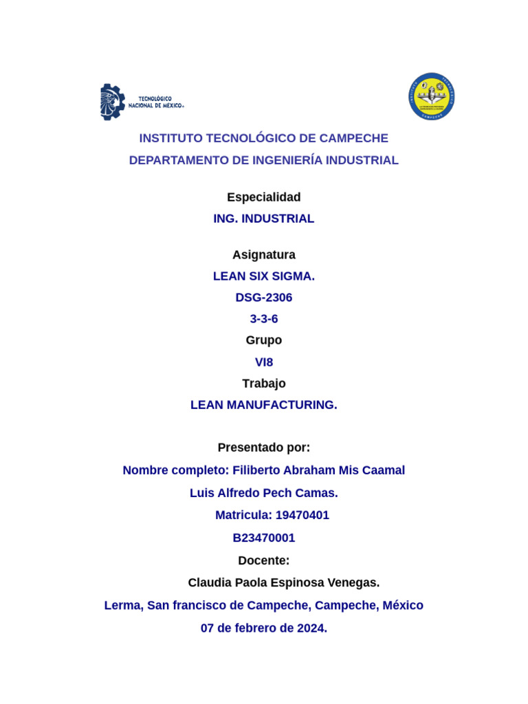 Lean Manufacturing. | PDF | Lean Manufacturing | Ingeniería