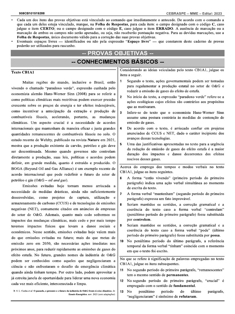 Simulado 1 Prova Mme | PDF