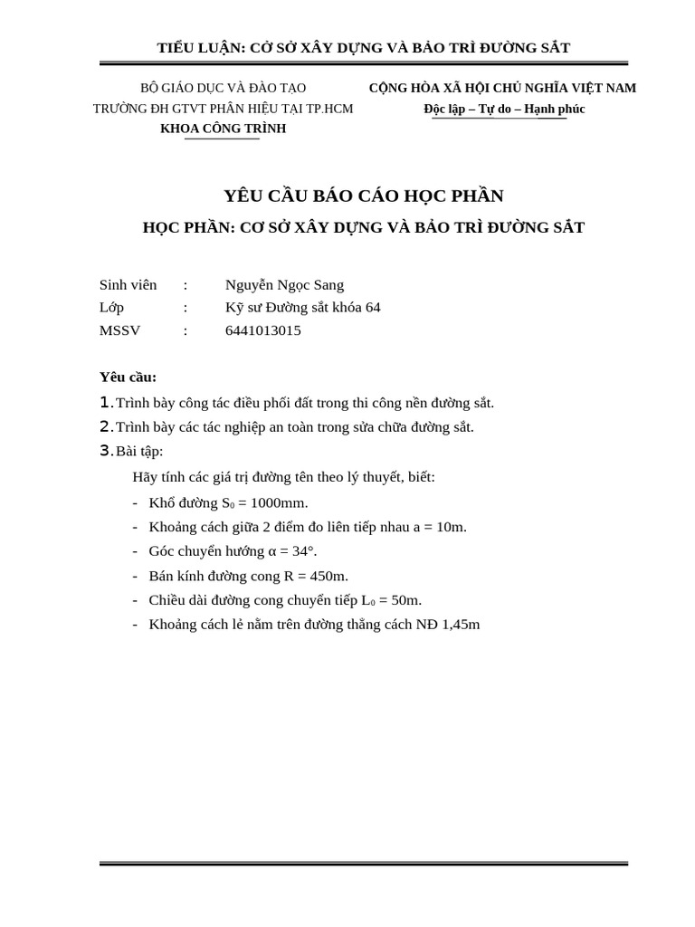 Sang - Bao Cao HP CSXD - BTDS | PDF