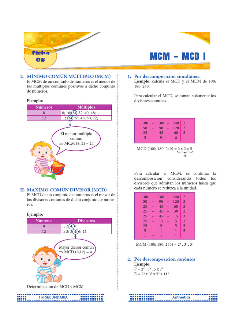 MCM - MCD I | PDF | Multiplicación | Matemática Elemental