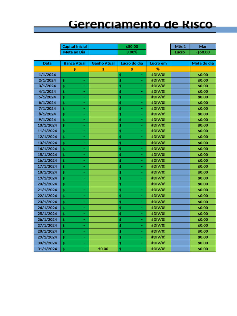 Planilha de Gerenciamento de Risco | PDF