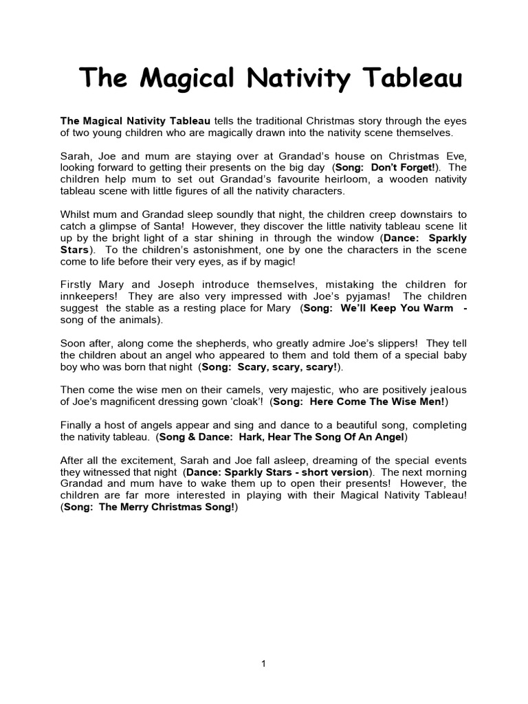 The Magical Nativity Tableau Script Sample | PDF | Nativity Of Jesus