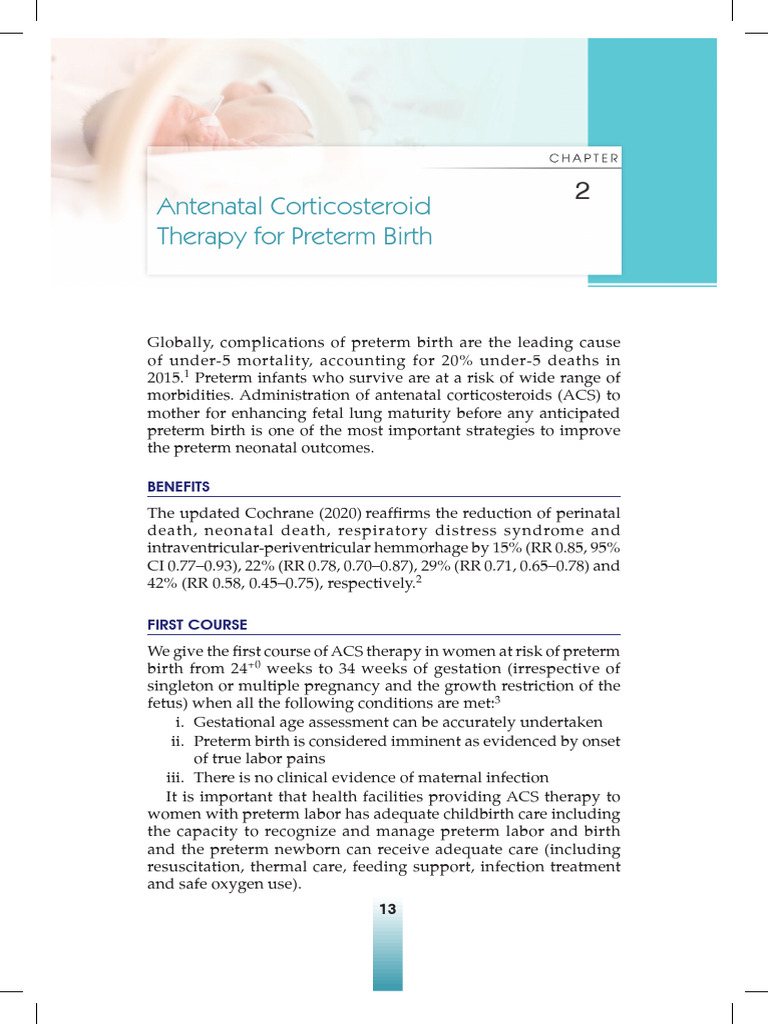 Antenatal Corticosteroid Therapy For Preterm Birth | PDF | Preterm Birth | Childbirth