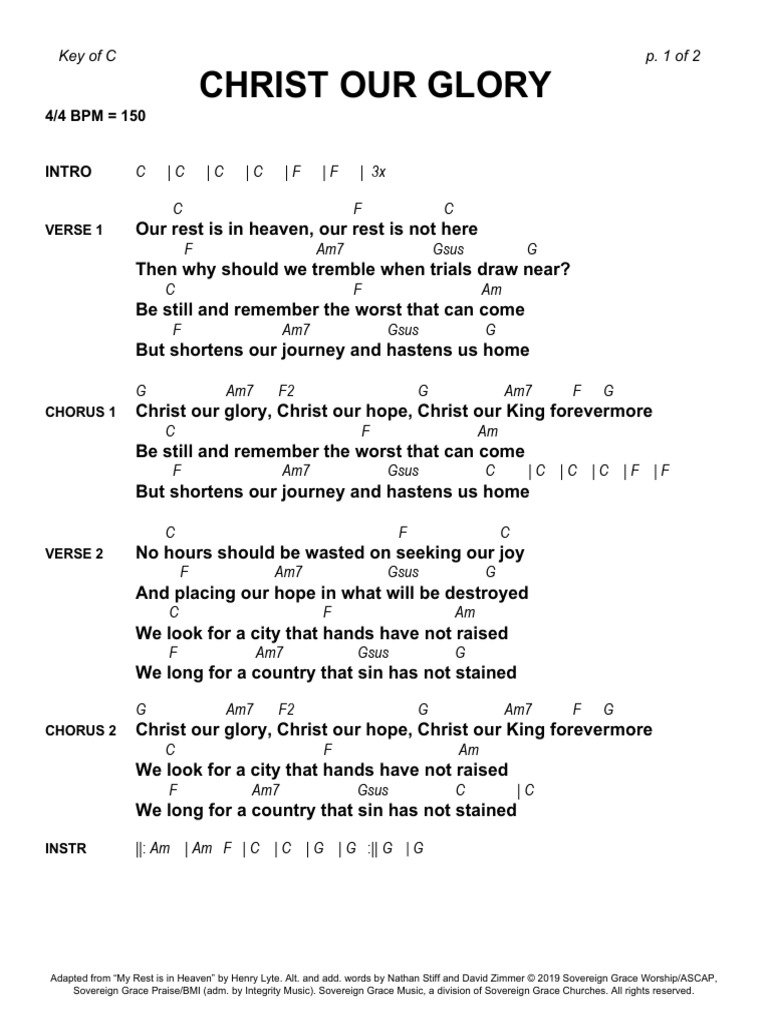 Christ - Our - Glory TGC C Chart | PDF | Religious Belief And Doctrine ...
