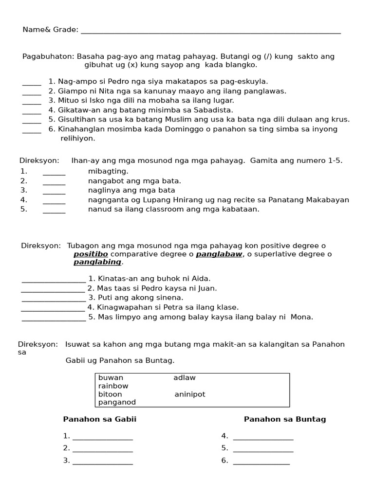 Activity Sheet | PDF