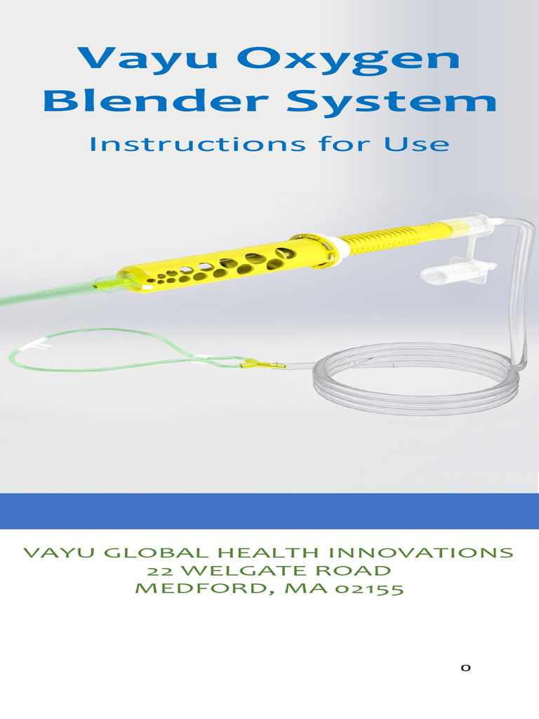 Vayu Oxygen Blender System: Instructions For Use | PDF | Disinfectant ...